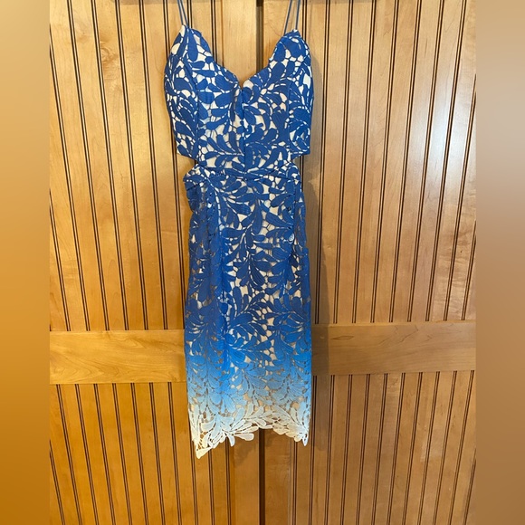 Angel Biba | Dresses | Angel Biba Blue Floral Short Dress | Poshmark